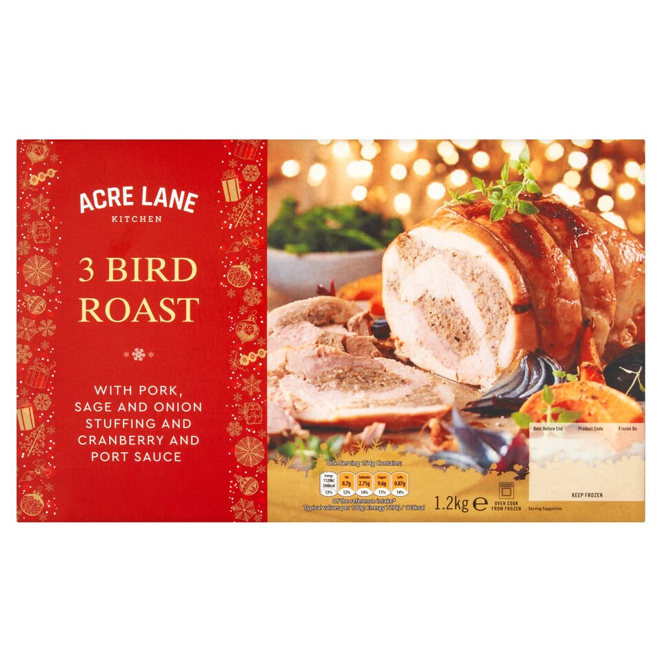 Acre Lane Christmas Three Bird Roast & Stuffing 1.2Kg - Tesco Groceries
