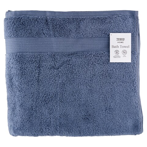 Tesco Home Slate Blue Color Bath Towel 70 cm x 127 cm - Tesco Groceries
