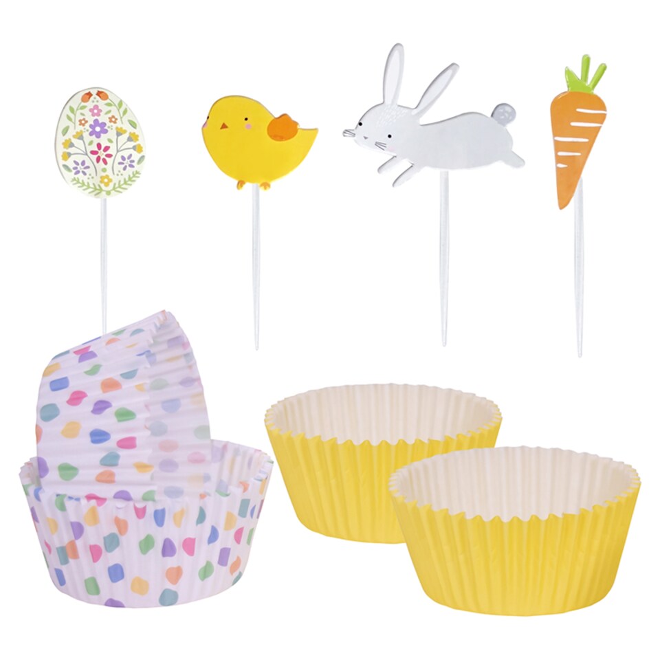 Amscan Easter 16 Cupcake Paper Cases & Toppers - Tesco Groceries