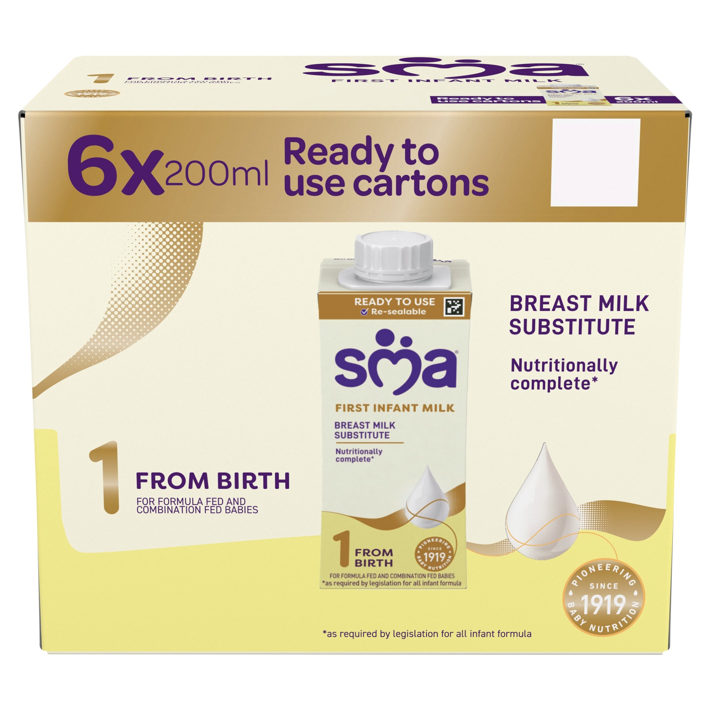 SMA First Infant Baby Milk Formula Liquid Ready to Feed from Birth ...