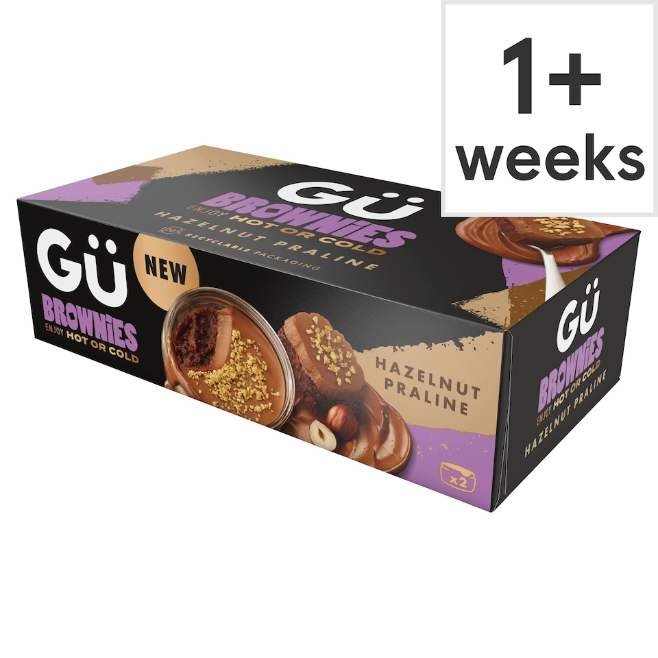 Gu Brownies - Hazelnut Praline 2 x 75g - Tesco Groceries