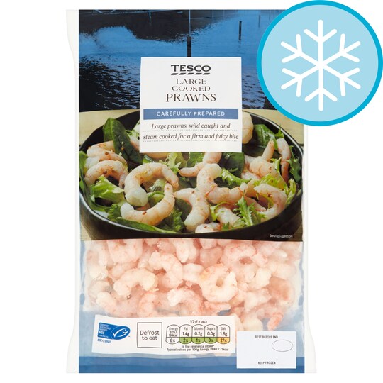 Tesco Large Cooked & Peeled Prawns 340G - Tesco Groceries