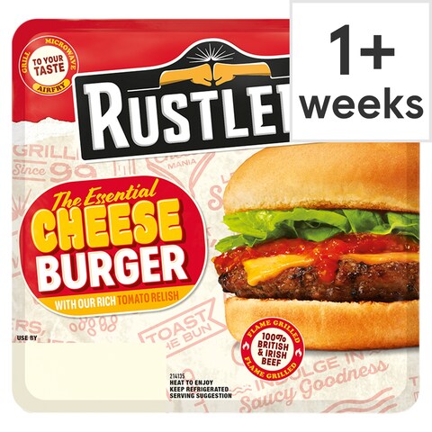 Rustlers The Essential Cheeseburger 166g - Tesco Groceries