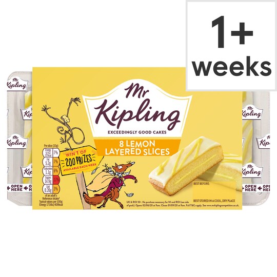Mr Kipling Lemon Slices 8 Pack - Tesco Groceries