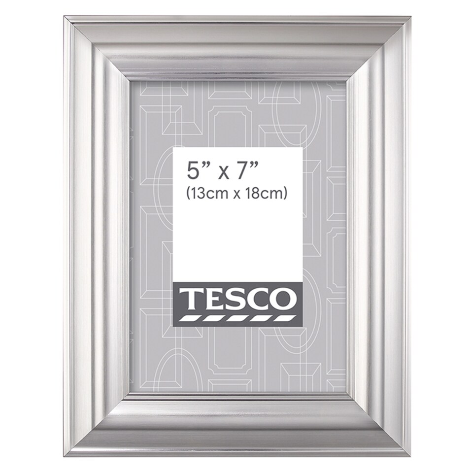 Tesco Wood Effect Frame 5X7 Silver - Tesco Groceries