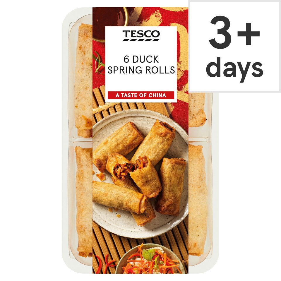Tesco 6 Duck Spring Rolls 216G - Tesco Groceries