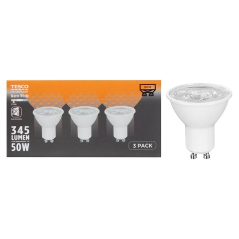 Tesco Led 50W Gu10 3 Pack - Tesco Groceries