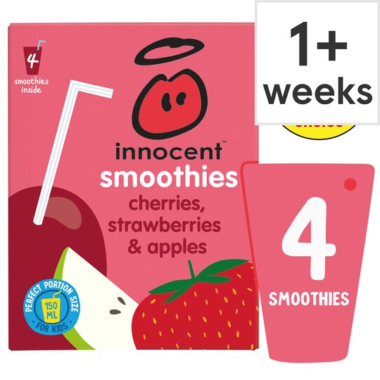 Innocent Kids Smoothie Cherries Strawberries 4X150ml - Tesco Groceries