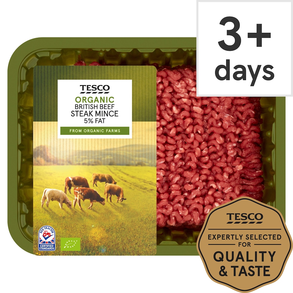 Tesco Organic British Beef Steak Mince 5% Fat 500G - Tesco Groceries