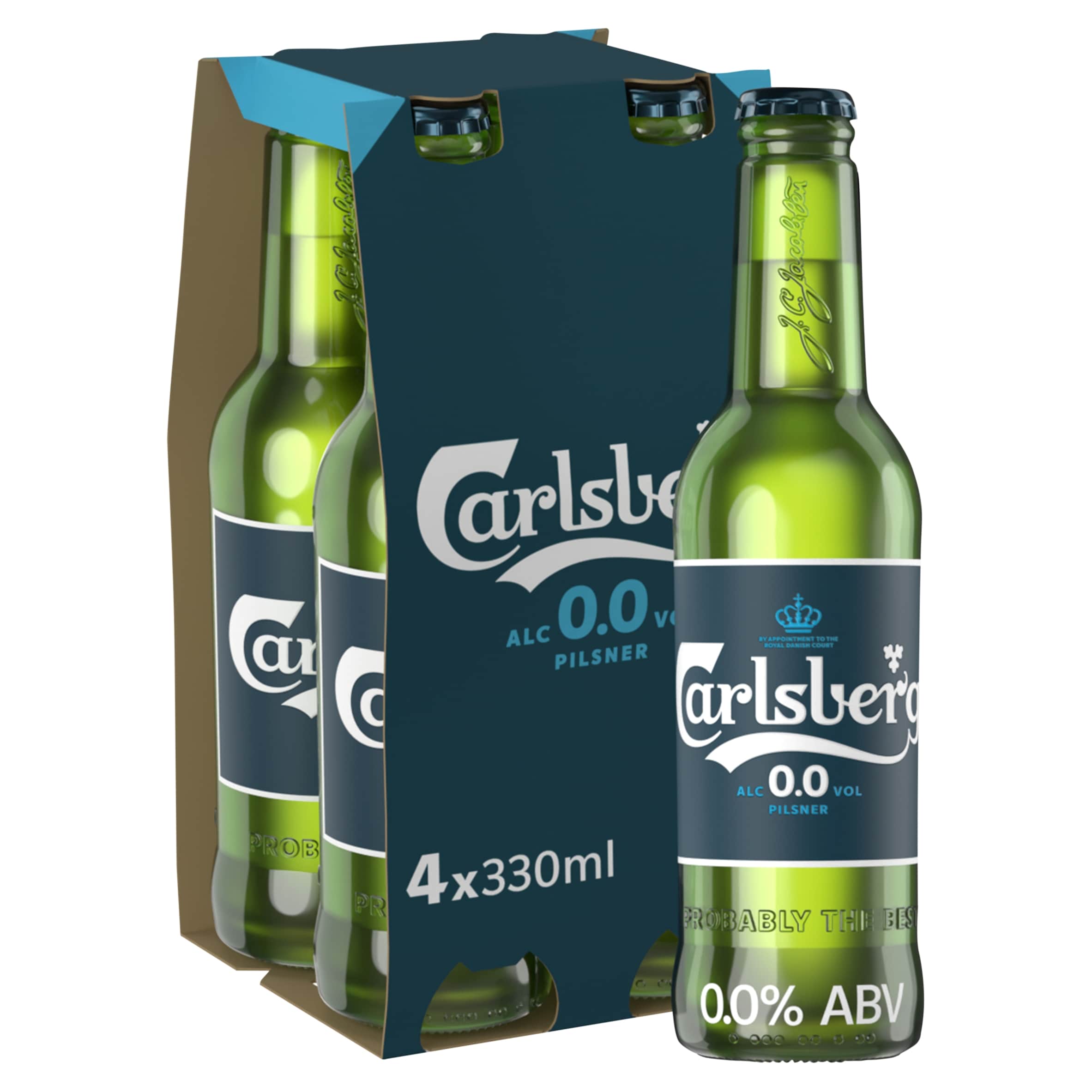 Carlsberg Alcohol Free Lager Beer 0.0% 4 x 330ml - Tesco Groceries