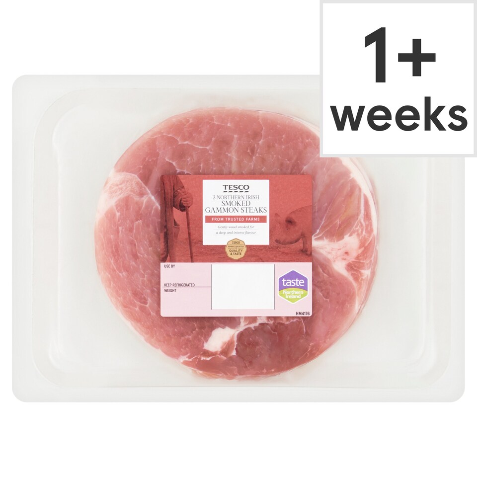 Tesco 2 Northern Irish Smoked Gammon Steaks 340g - Tesco Groceries