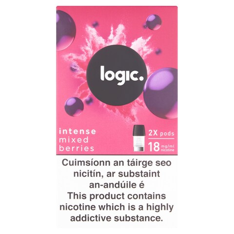 Logic Intense Mixed Berries 18Mg /Ml Pods 2X1.7Ml - Tesco Groceries