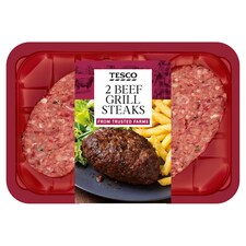 Tesco 2 Beef Grill Steaks 300G - Tesco Groceries