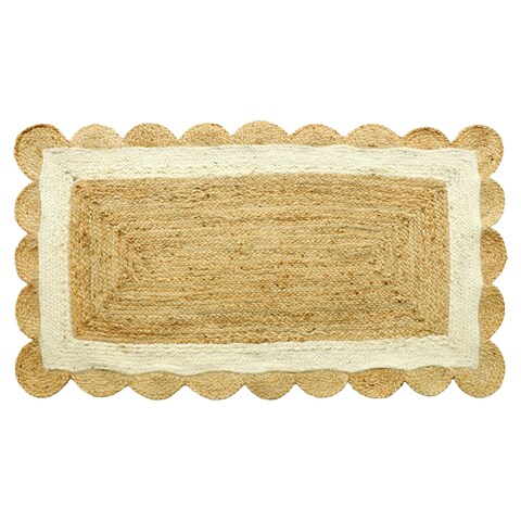 F&F Home Scalloped Printed Jute Rug - Tesco Groceries