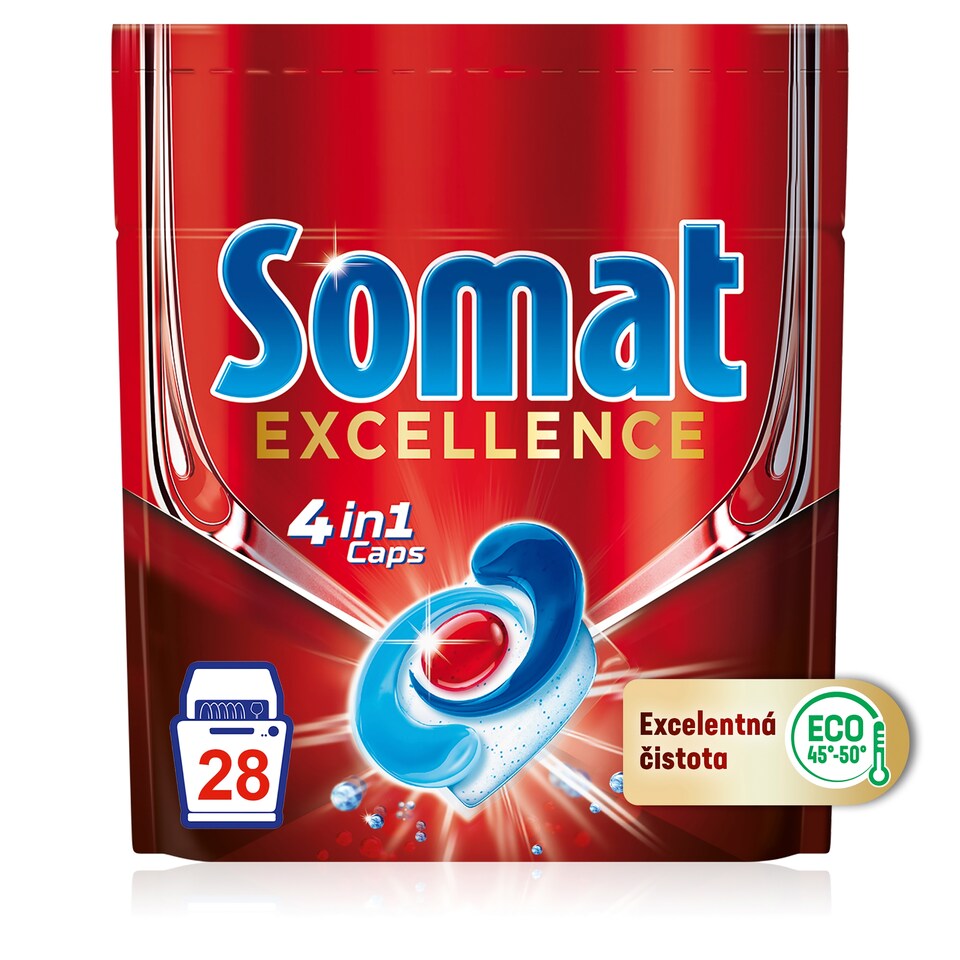 Somat Excellence 4in1 Dishwasher Capsules 28 x 17.3 g (484.4 g) - Tesco ...