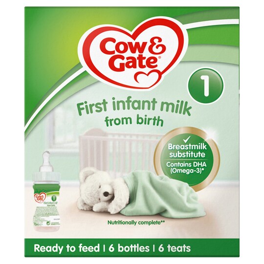 Cow & Gate 1 First Milk Starter Pack 6X70ml Ready To Feed Liquid ...