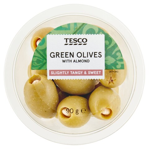 Tesco Green Olives with Almond 90 g - Tesco Groceries