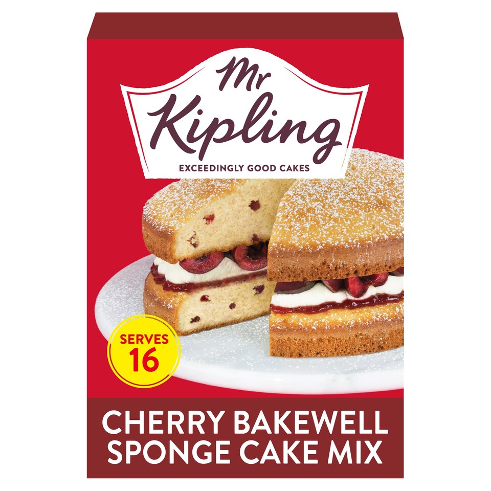 Mr Kipling Cherry Bakewell Sponge Cake Mix 350G - Tesco Groceries