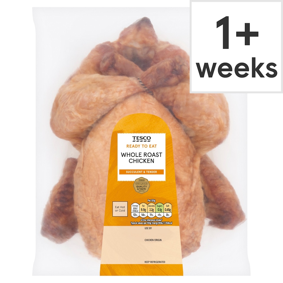 Tesco Whole Roast Chicken (1.16kg – 1.47kg) - Tesco Groceries