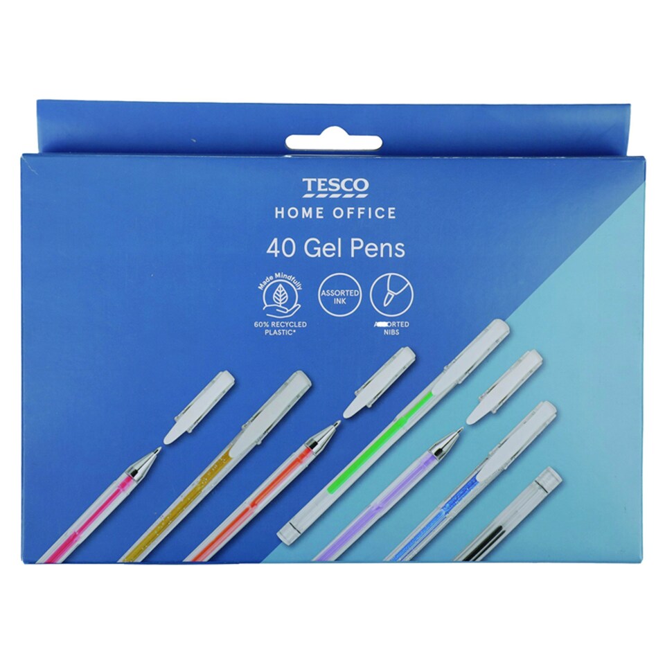 Tesco Gel Pen Set Asstd 40 Pack -Replenish - Tesco Groceries