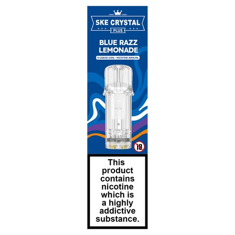 SKE Crystal Plus Blue Razz Lemonade 2x PODs 20mg/2ml - Tesco Groceries