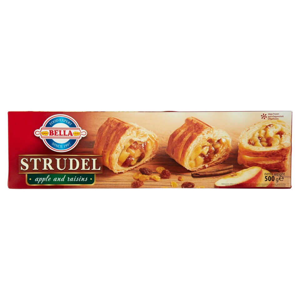 Bella Deep-Frozen Apple and Raisins Strudel 500 g - Tesco Groceries
