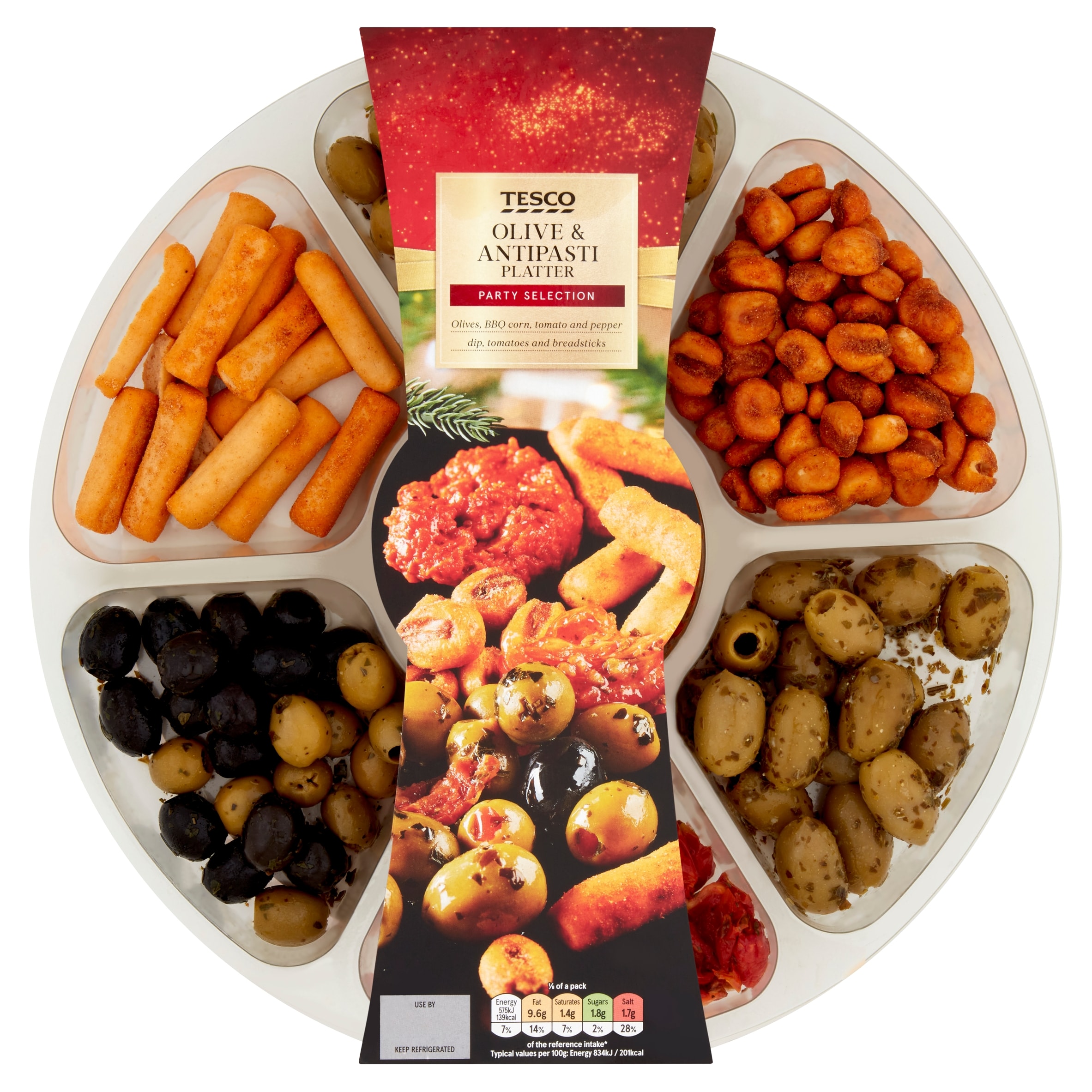Tesco Olive & Antipasti Party Platter 550G - Tesco Groceries