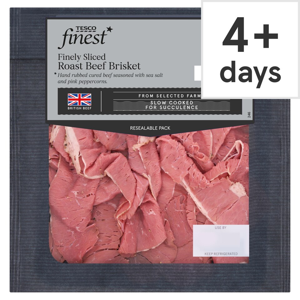 Tesco Finest Finely Sliced Roast Beef Brisket 90g - Tesco Groceries