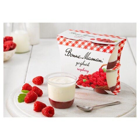 Bonne Maman Raspberry Yogurt 4X125g - Tesco Groceries