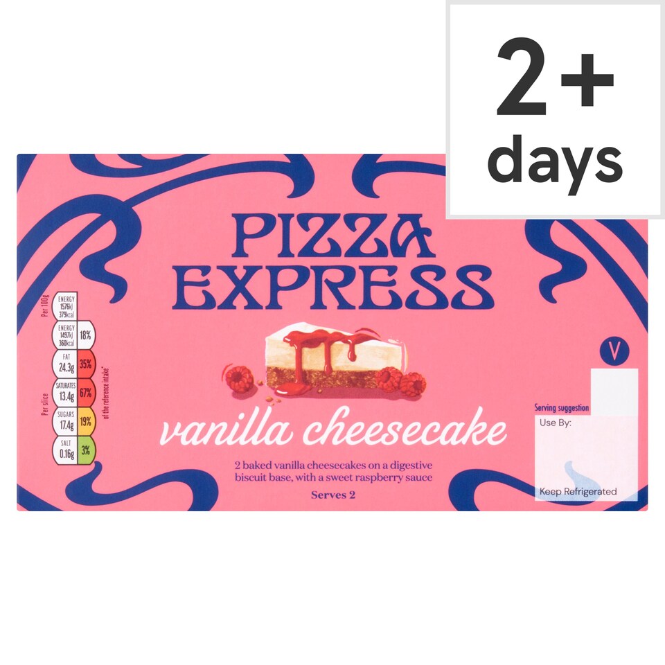 Pizza Express 2 Vanilla Cheesecake Slices 190G - Tesco Groceries