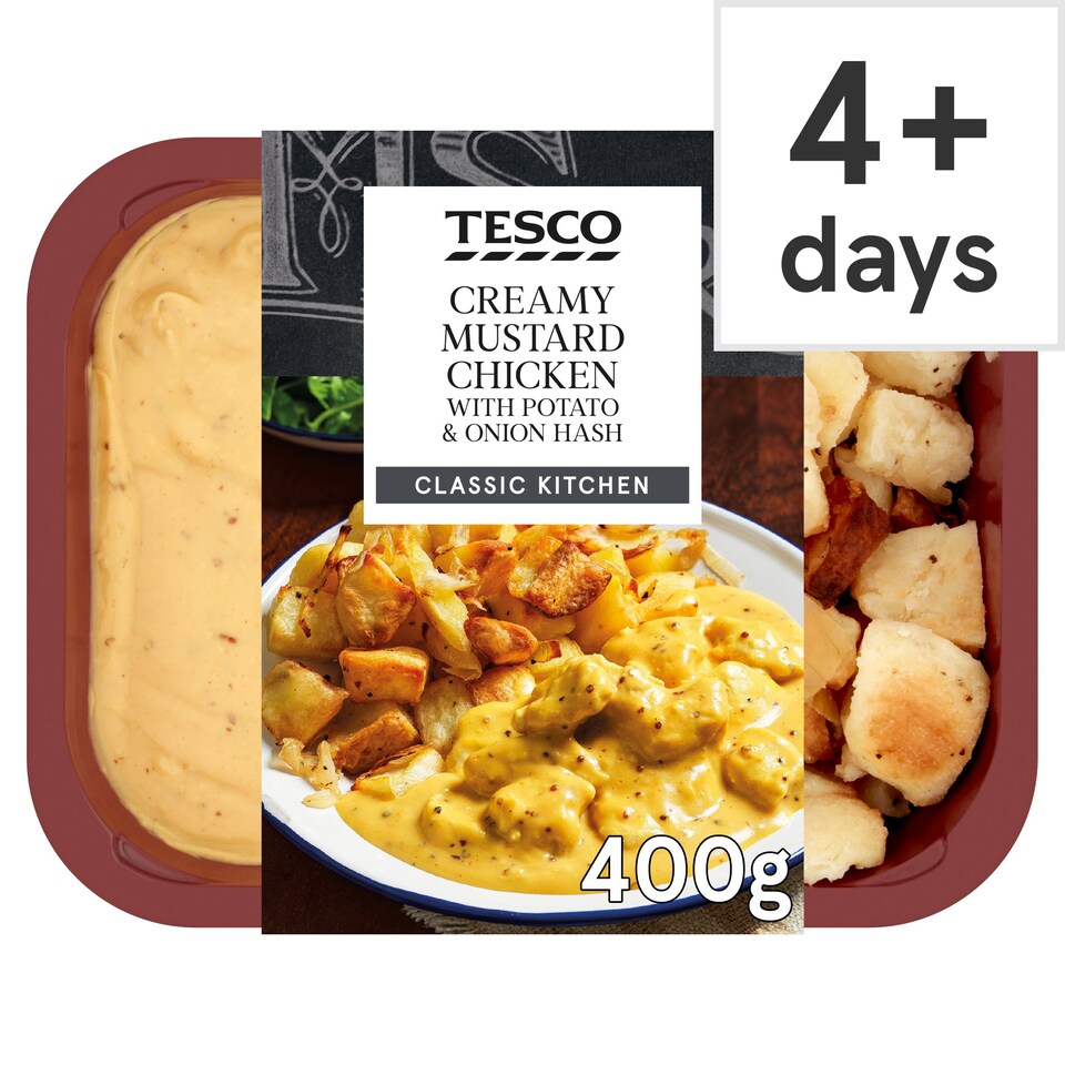 Tesco Creamy Mustard Chicken With Potato & Onion Hash 400G - Tesco ...