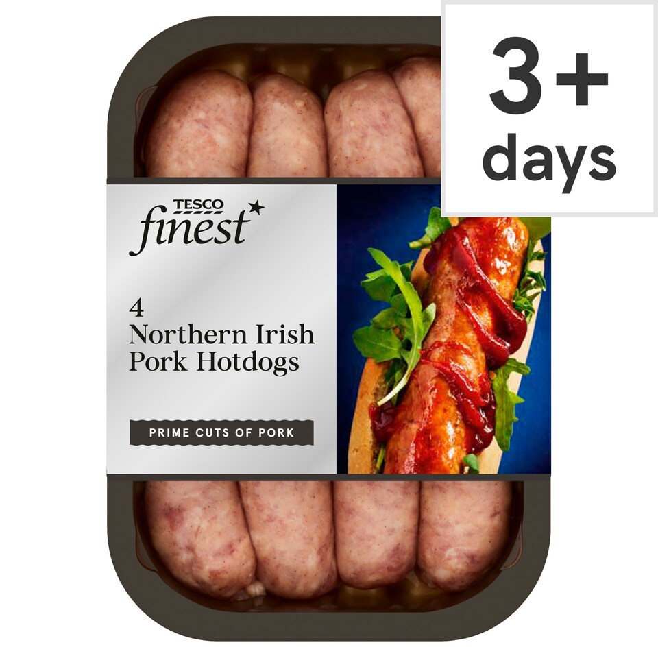 Tesco Finest 4 Northern Irish Pork Hotdogs 400G - Tesco Groceries