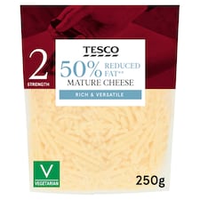 Tesco 50% Reduced Fat Mature Grated Cheese 250G - Tesco Groceries
