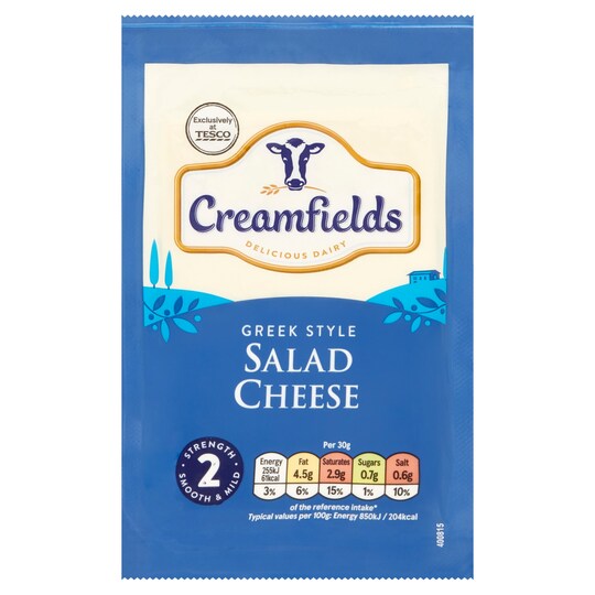 Creamfields Greek Style Salad Cheese 200G - Tesco Groceries