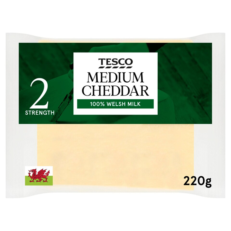 Tesco Welsh Medium Chedder Cheese 220G - Tesco Groceries