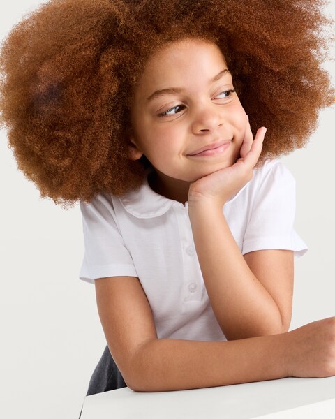 F&F School Girls Pure Cotton Peter Pan Collar Dress in Grey - Tesco ...