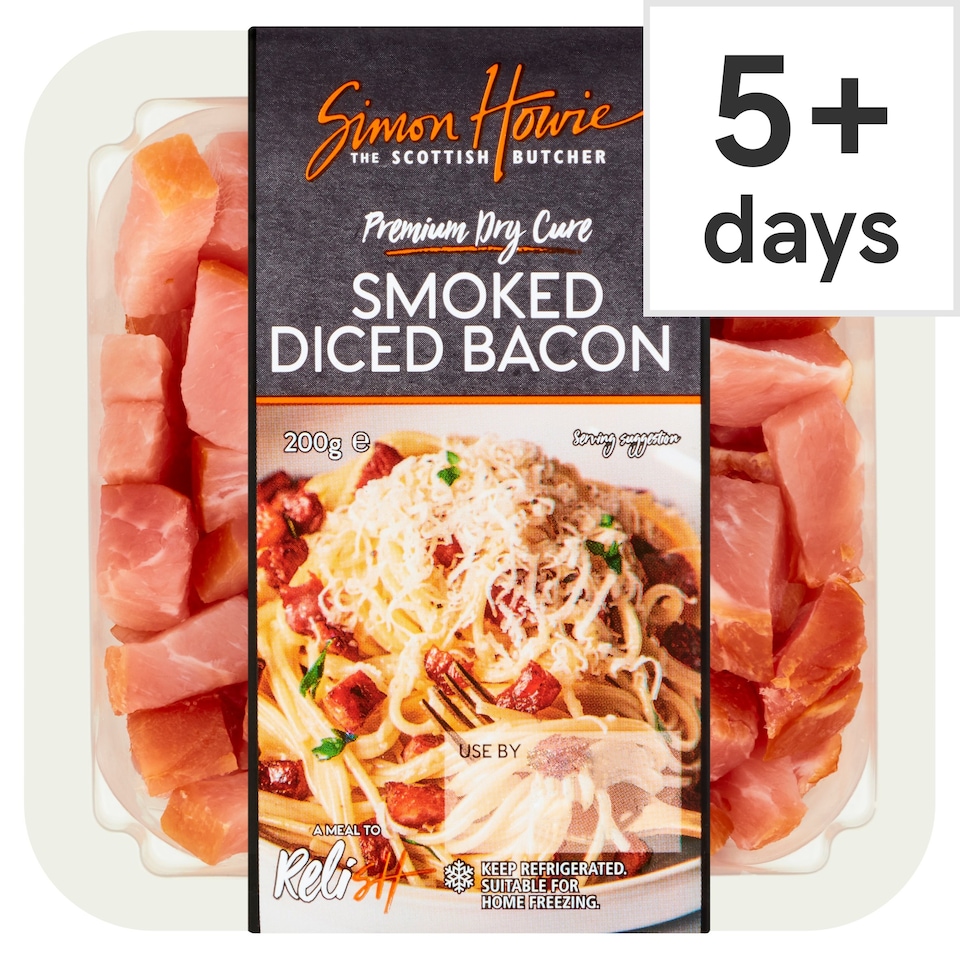 Simon Howie Premium Dry Cure Smoked Diced Bacon 200G - Tesco Groceries