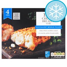 Tesco 4 Breaded Chunky Prime Cod Fillets 500G - Tesco Groceries