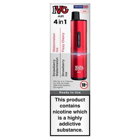 IVG Air 4 in 1 Device - Red 20mg (4x2ml) - Tesco Groceries