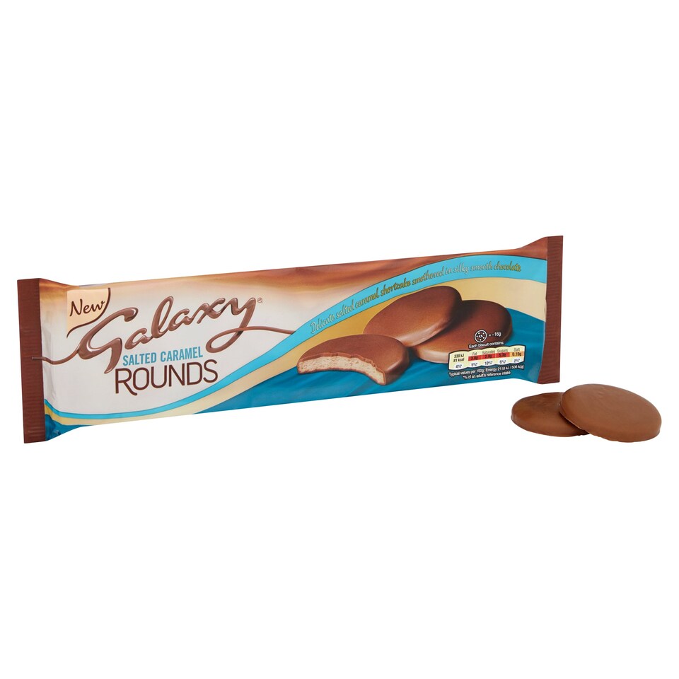 Galaxy Salted Caramel Chocolate Biscuit Rounds 128G - Tesco Groceries