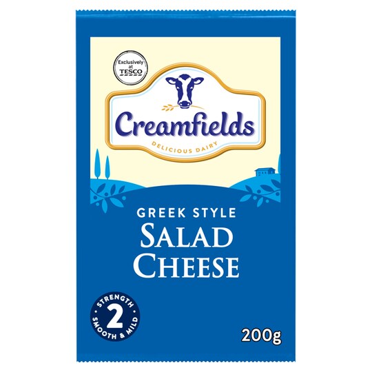 Creamfields Greek Style Salad Cheese 200G - Tesco Groceries