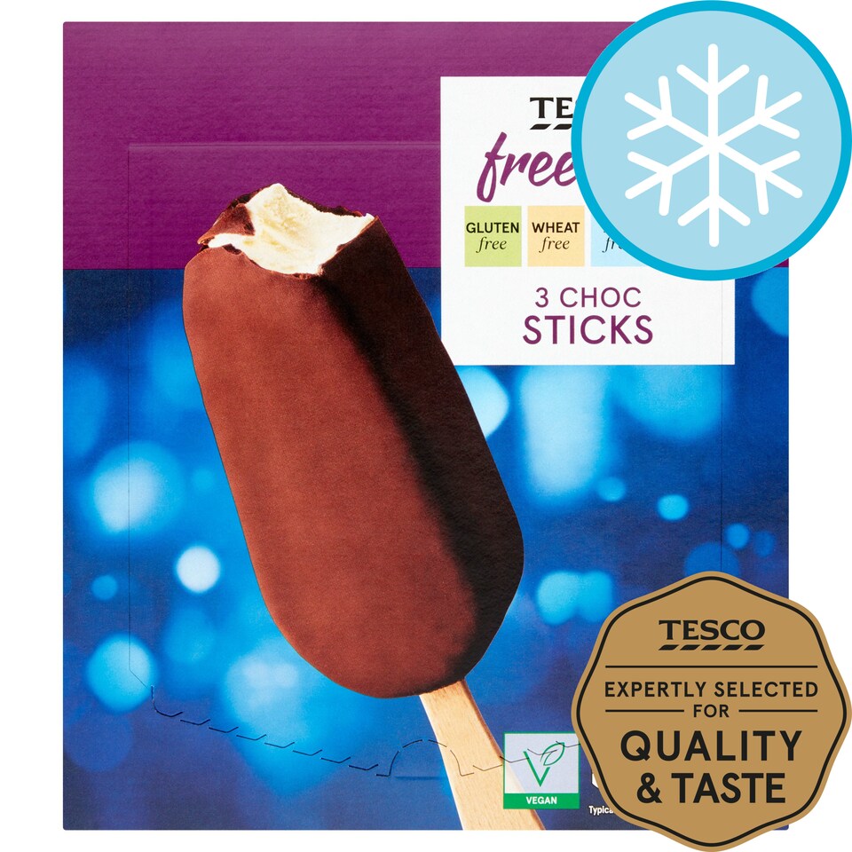 Tesco Free From Choc Sticks 3 x 100ml - Tesco Groceries