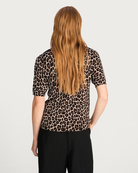 F&F Leopard Print Short Sleeved Jumper in Multi Brown - Tesco Groceries