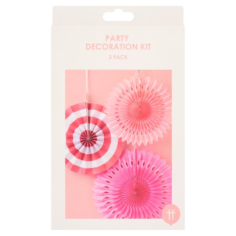 Party Decoration Pack 3 Pack Pink - Tesco Groceries