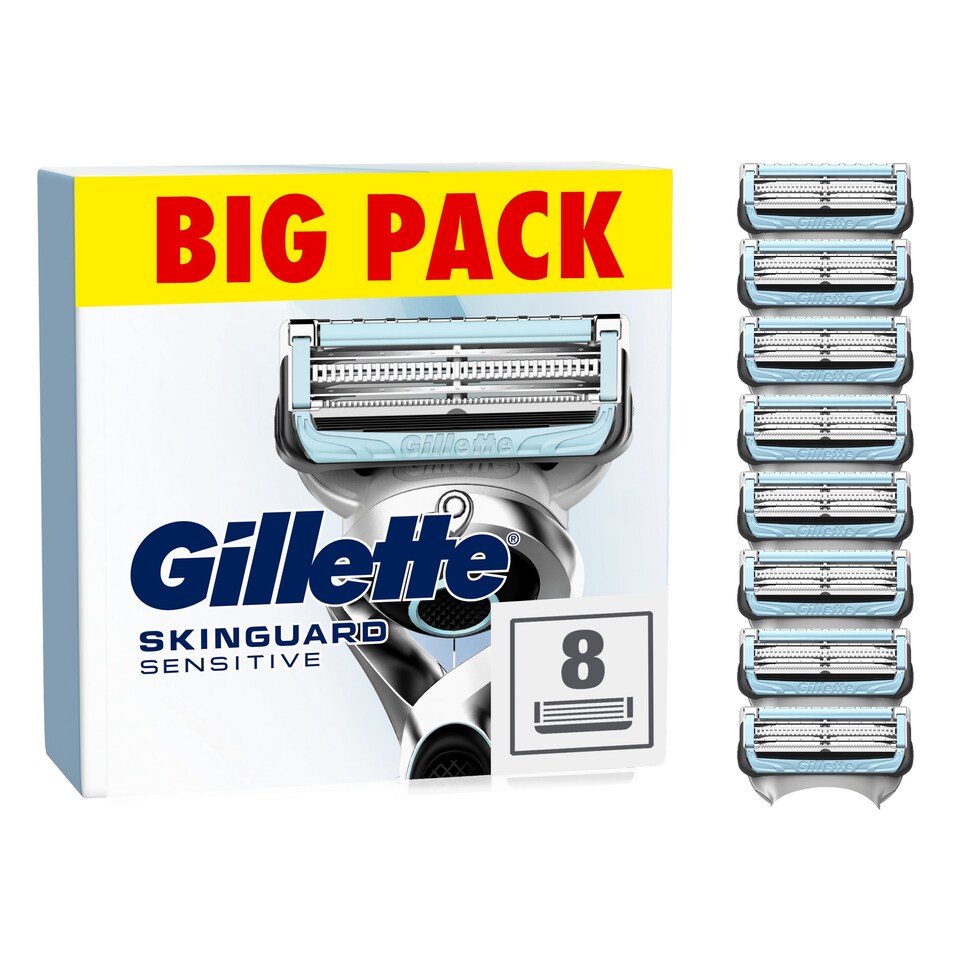 Gillette SkinGuard Sensitive Men's Razor Blades Refills 8 Pack - Tesco ...