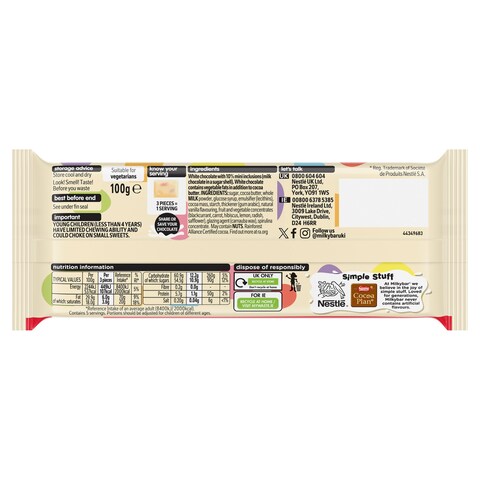 Milkybar Mini Eggs Easter White Chocolate Sharing Bar 100g - Tesco ...