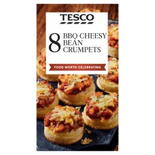 Tesco 8 BBQ Cheesy Bean Crumpets 176g - Tesco Groceries