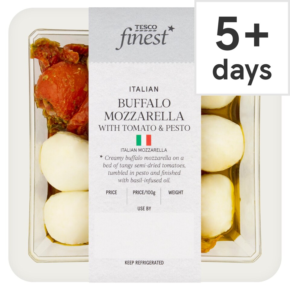 Tesco Finest Italian Buffalo Mozzarella with Tomato & Pesto 172g ...