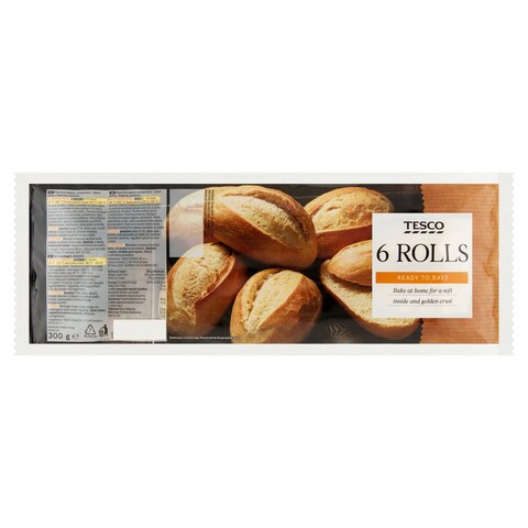 Tesco Ready to Bake Rolls 6 pcs 300 g - Tesco Groceries
