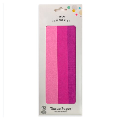 Tesco Multi Pink Tissue 3 Pack - Tesco Groceries